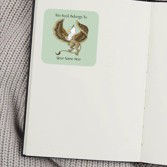 Gryphon Fantasy Griffin Mythology Square Sticker | Zazzle