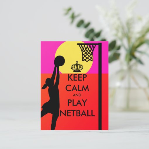 GS Keep Calm and Play Netball Quote Postcard | Zazzle