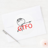 GTFO Get Out Guy Rage Face Comic Meme Classic Round Sticker | Zazzle