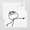 GTFO Get Out Guy Rage Face Comic Meme Postcard | Zazzle