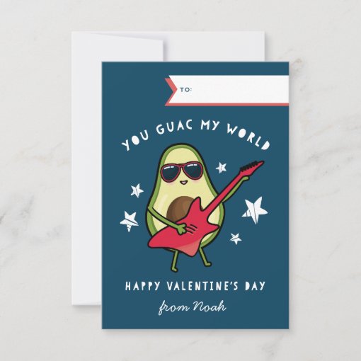 Guac My World Classroom Valentines Day Card | Zazzle