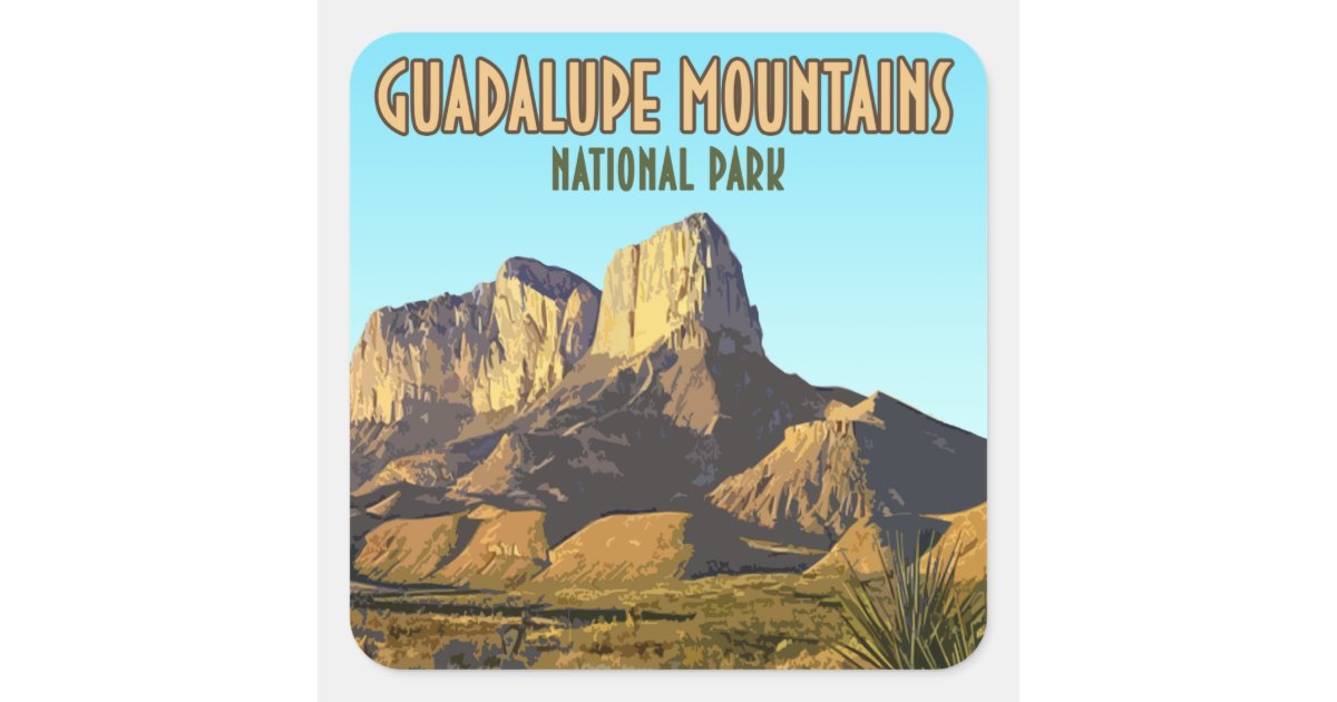 Guadalupe Mountains National Park Texas Square Sticker | Zazzle