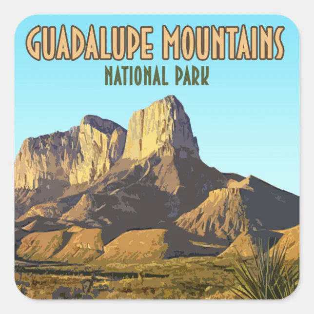 Guadalupe Mountains National Park Texas Square Sticker | Zazzle