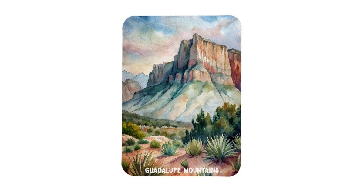 Guadalupe Mountains National Park Watercolor Magnet | Zazzle