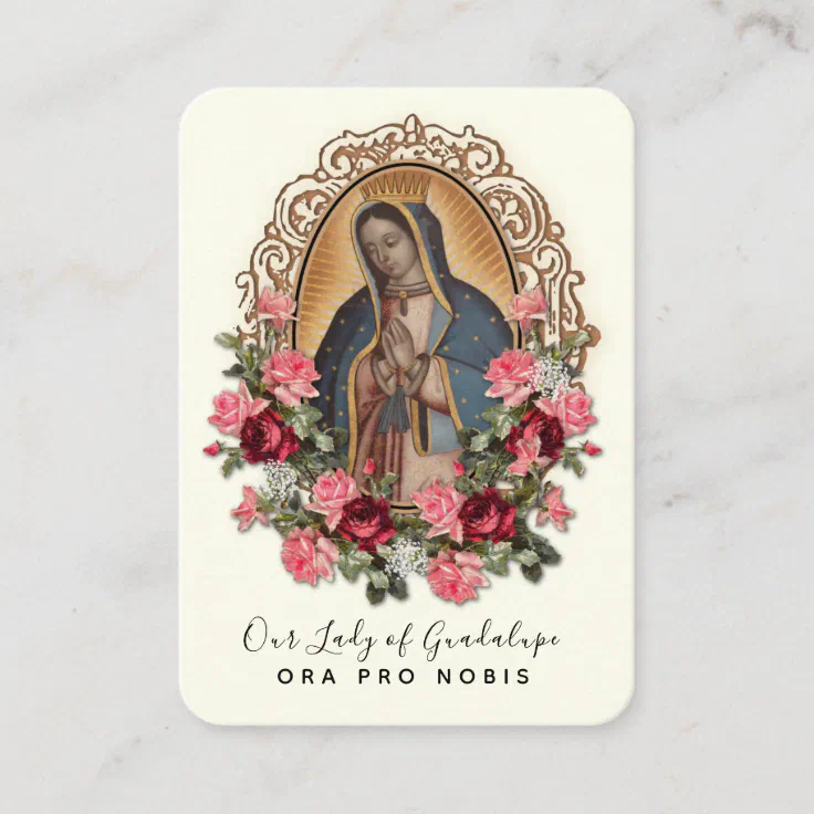 Guadalupe Virgin Mary Spanish Prayer Holy Card | Zazzle
