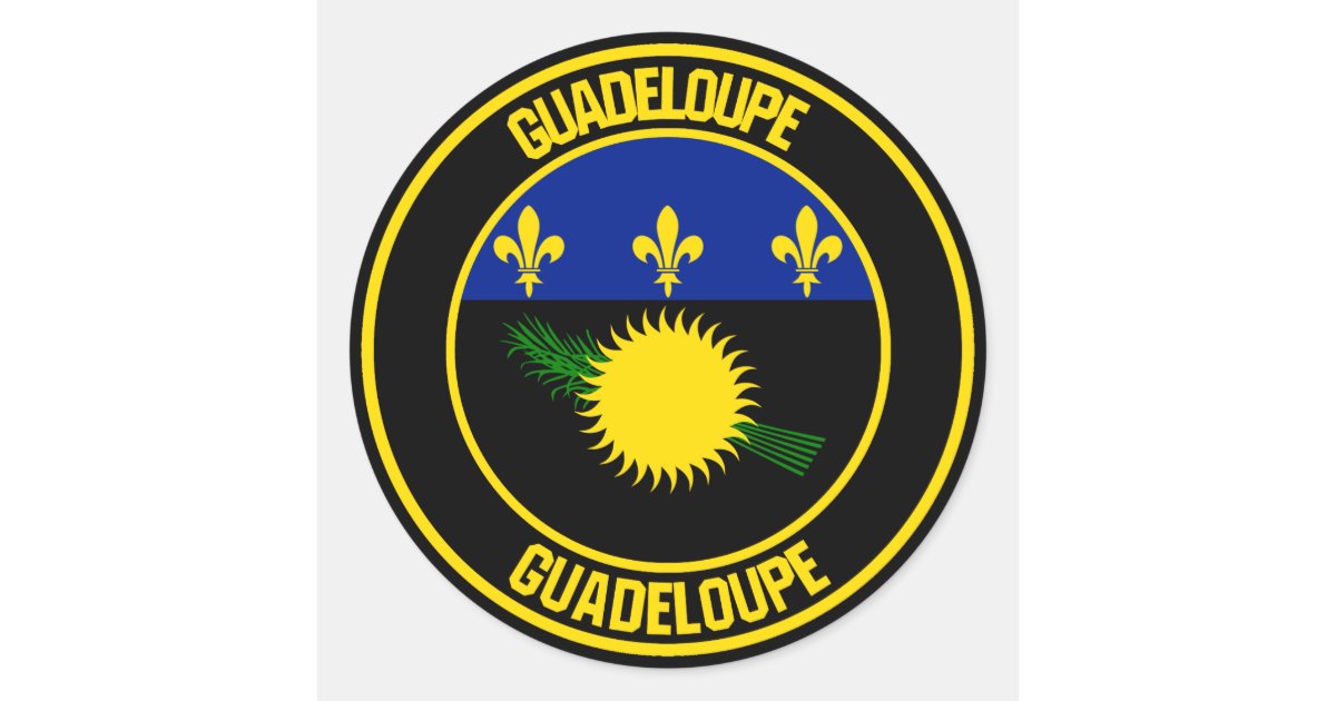 Guadeloupe Round Emblem Classic Round Sticker | Zazzle