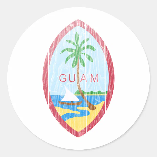 Guam Coat Of Arms Classic Round Sticker | Zazzle