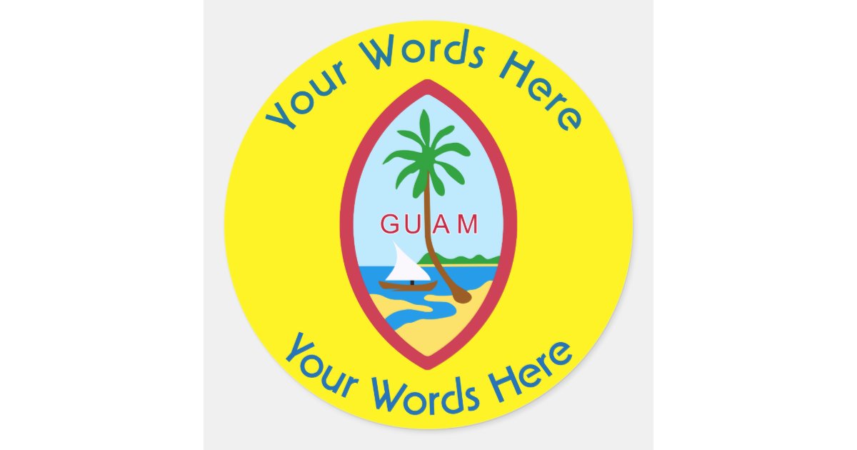 Guam Coat of Arms Custom Sticker | Zazzle