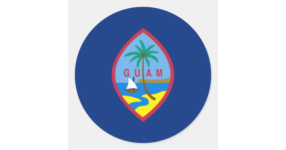 Guam Flag Classic Round Sticker | Zazzle