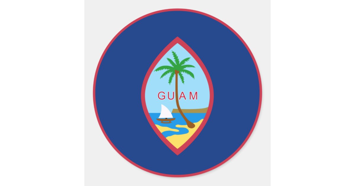 Guam flag classic round sticker | Zazzle