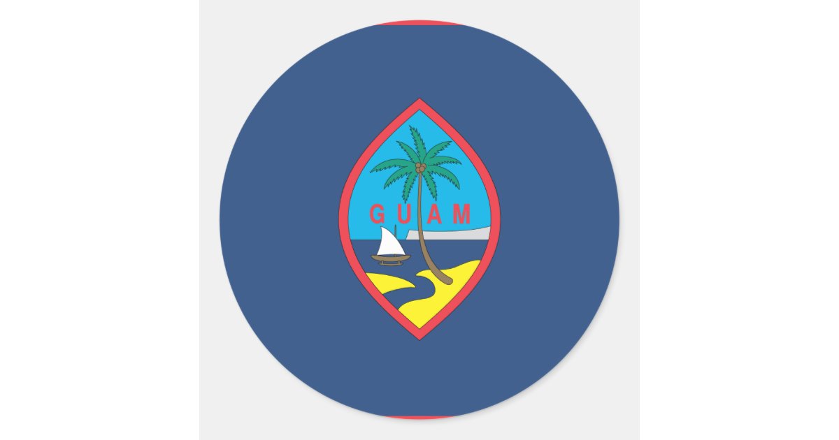 GUAM FLAG CLASSIC ROUND STICKER | Zazzle