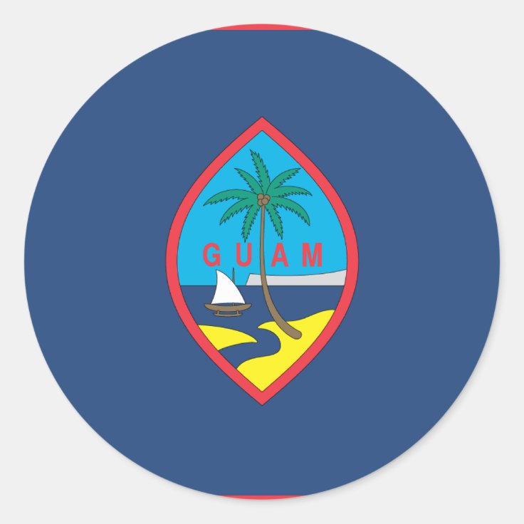 GUAM FLAG CLASSIC ROUND STICKER | Zazzle