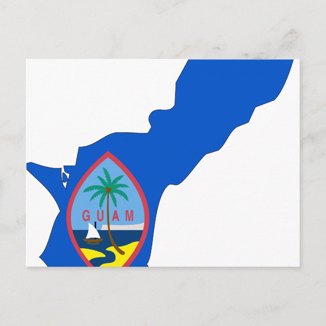 Guam Flag Map Postcard | Zazzle