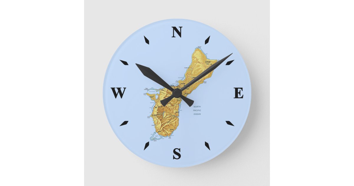 Guam Map Clock | Zazzle