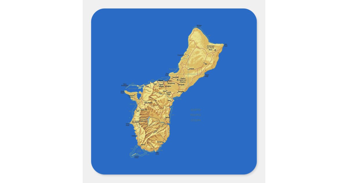 Guam Map Sticker | Zazzle