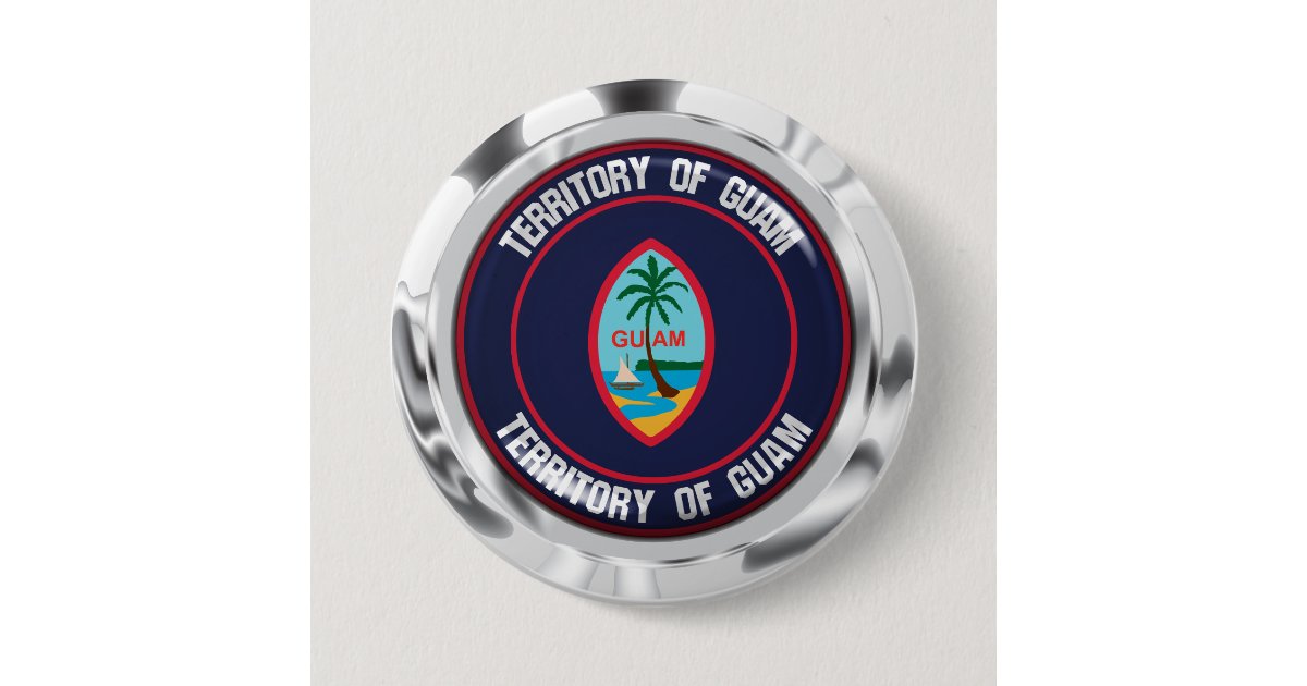 Guam Round Emblem Button | Zazzle