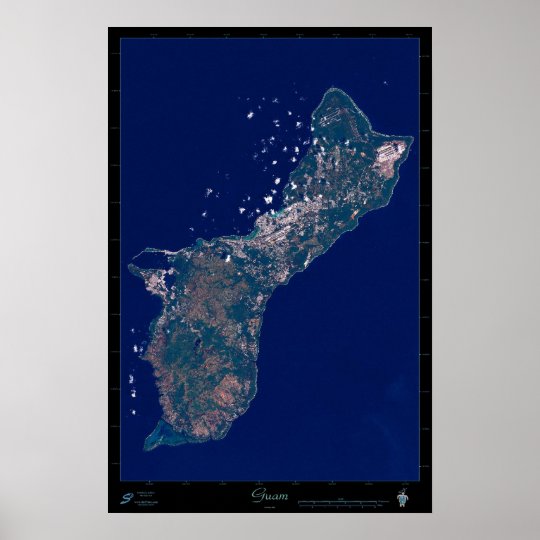 Guam satellite poster photo print map | Zazzle.com
