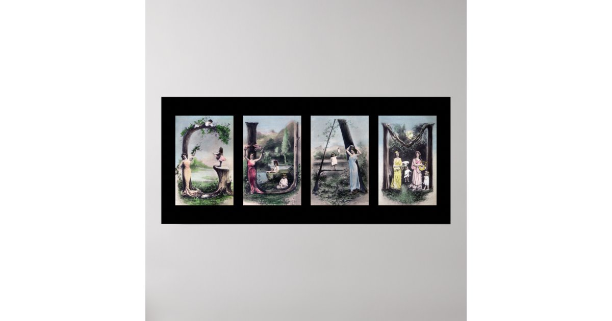 GUAM Vintage Alphabet Letter Name Art Poster | Zazzle