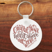 Guard Your Heart | Lovely Design Bible Verse Gift Keychain | Zazzle