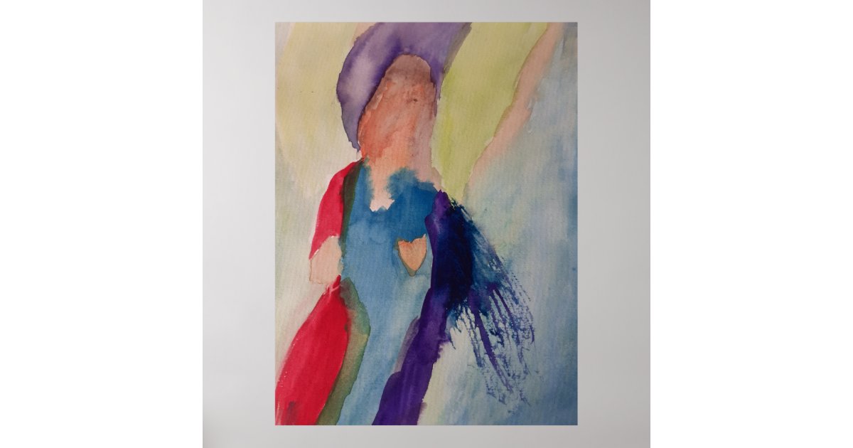 Guardian Angel Abstract Art Poster | Zazzle