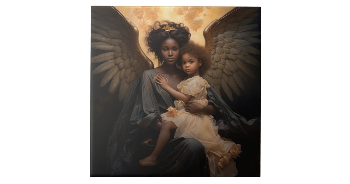 Guardian Angel African Angel Ceramic Tile | Zazzle