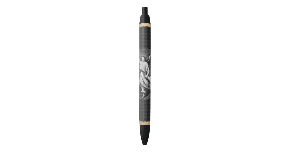 Guardian Angel And Child Black Ink Pen | Zazzle