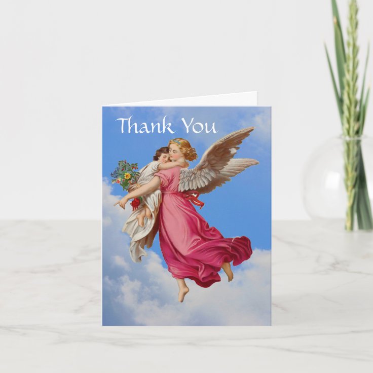 Guardian Angel And Child Thank You Card | Zazzle