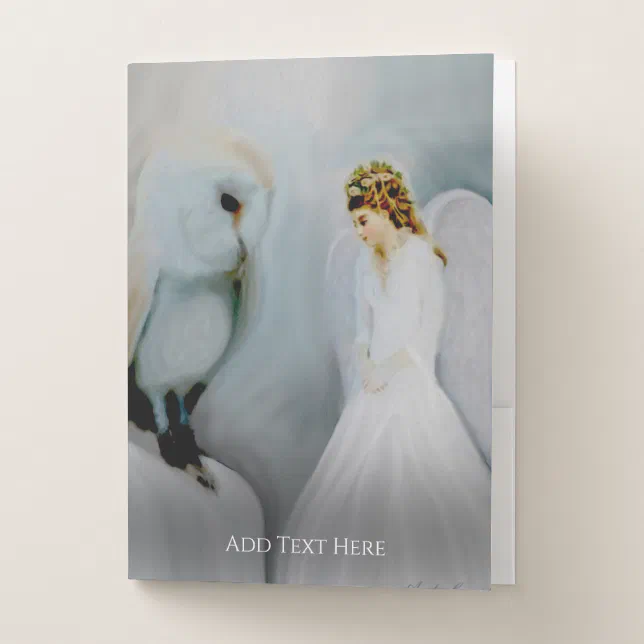 Guardian Angel and Owl Binder Pocket Folder | Zazzle