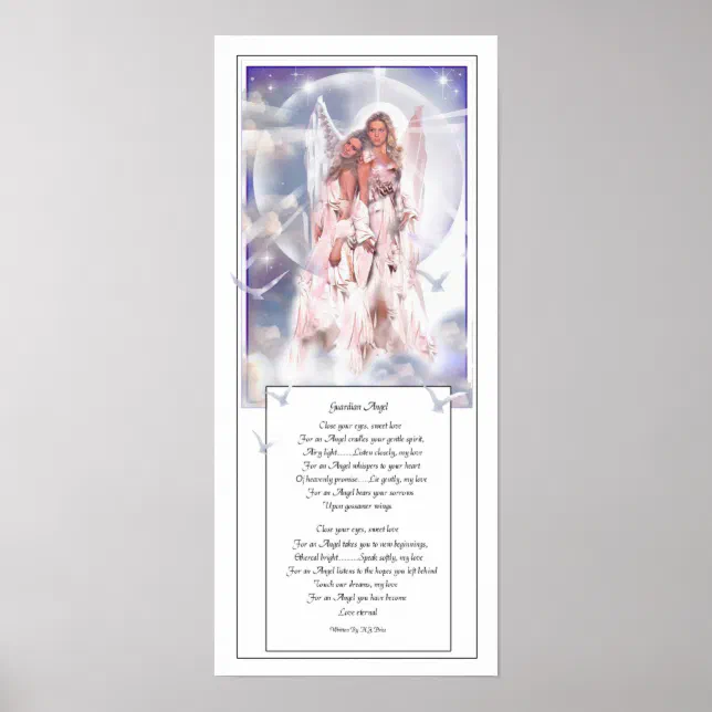 Guardian Angel and Poetry Poster | Zazzle