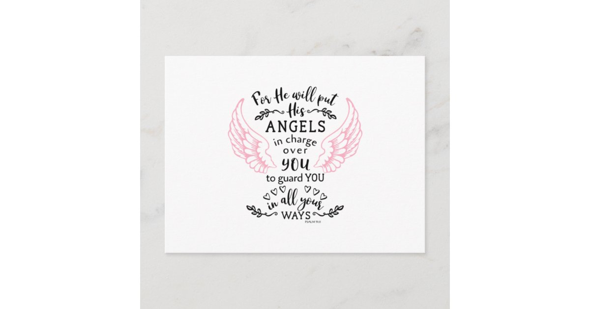Guardian Angel Bible Scripture Verse Postcard | Zazzle