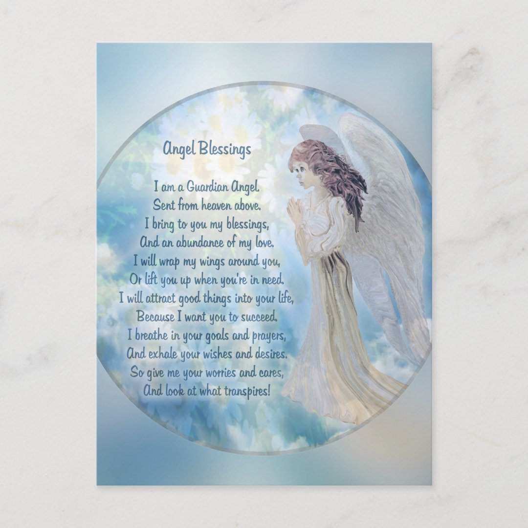 Guardian Angel Blessings Postcard | Zazzle