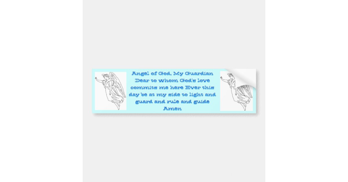 Guardian Angel Bumper Sticker | Zazzle