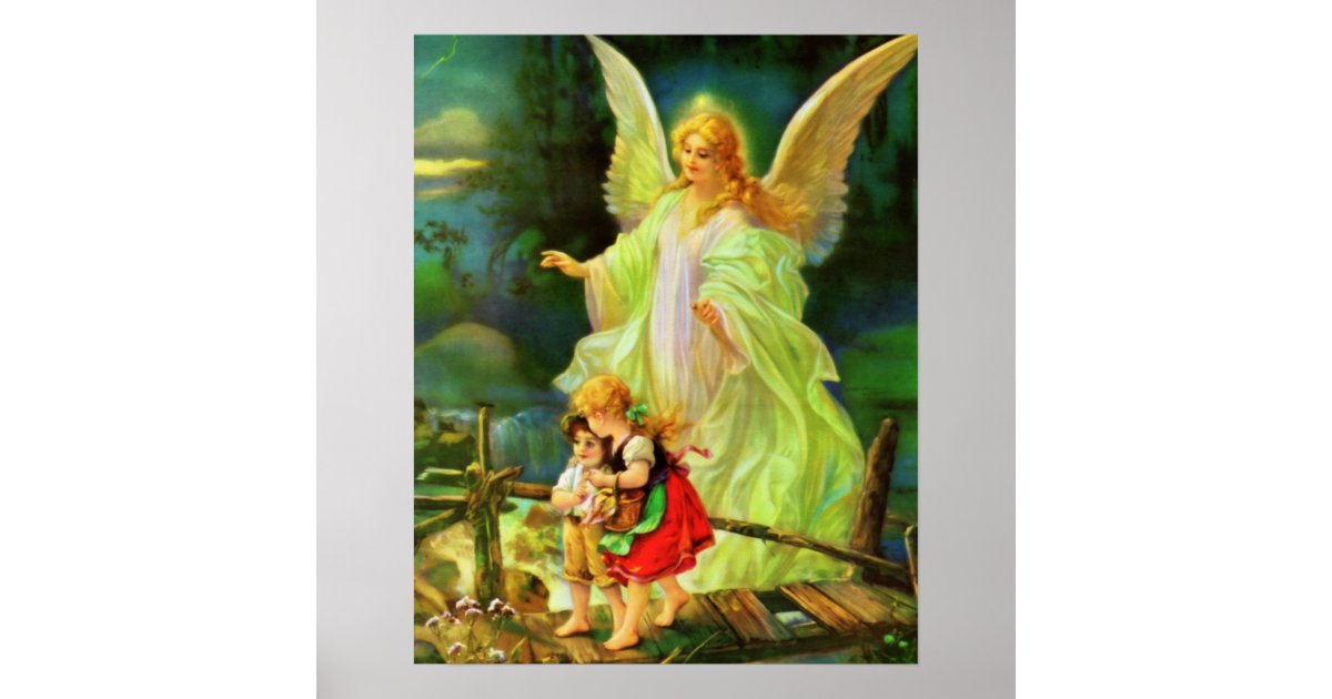 Guardian Angel by the Bridge Poster 01 | Zazzle