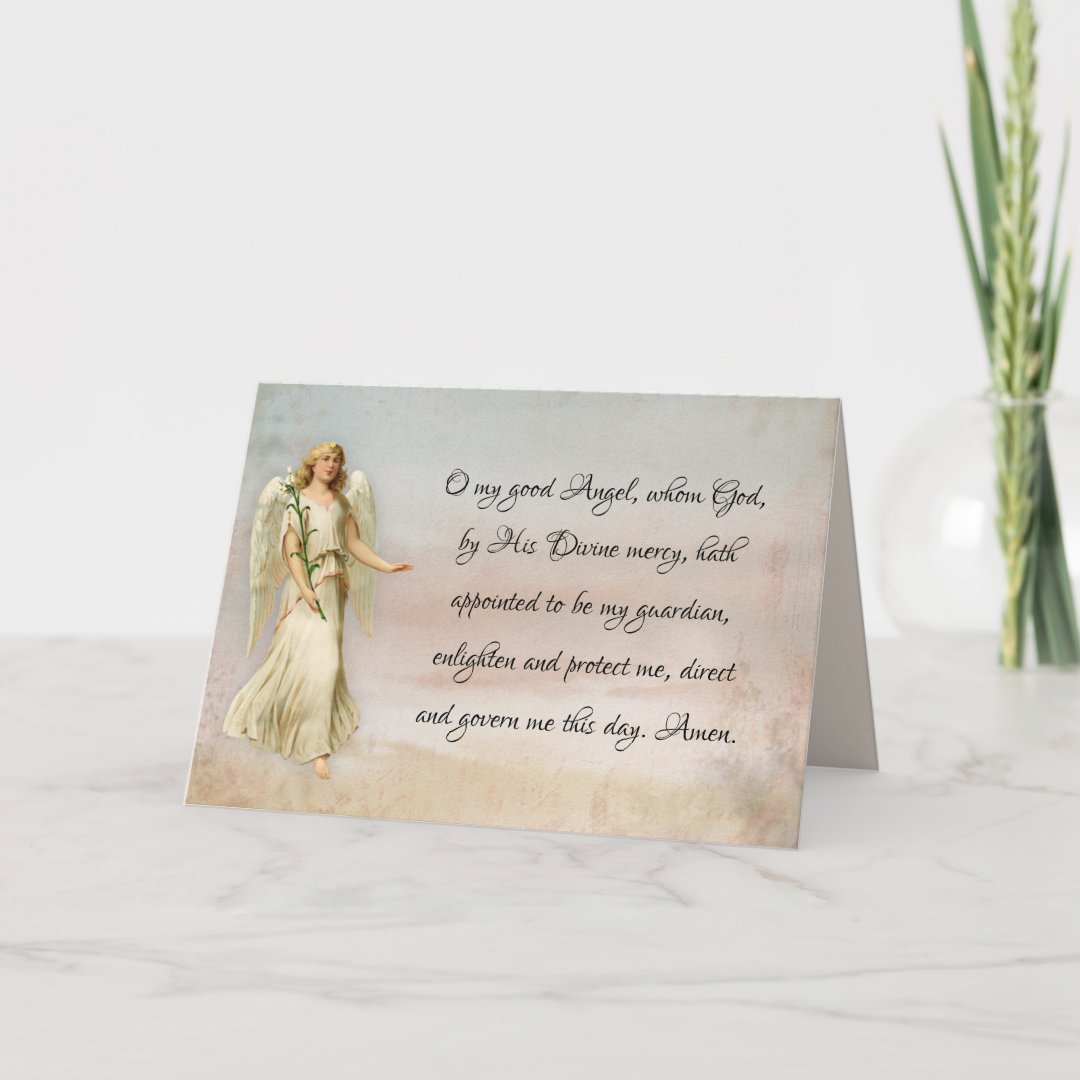 Guardian Angel Catholic Religious Prayer Card | Zazzle