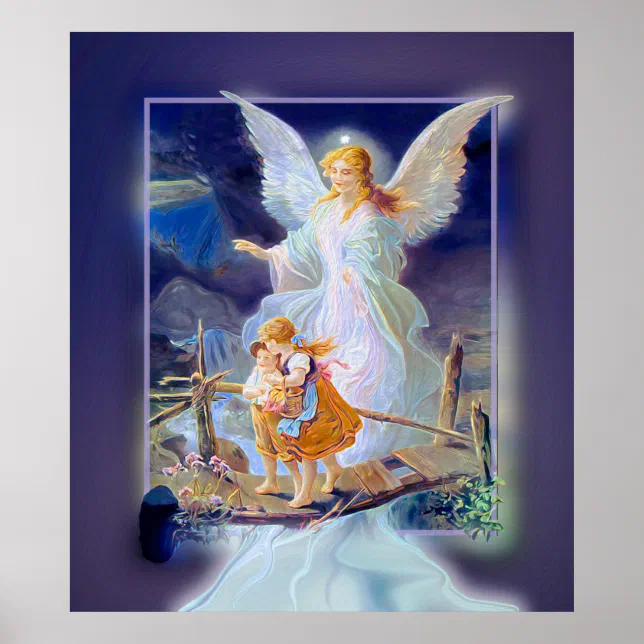 Guardian Angel, Children and Bridge (Exclusive) Poster | Zazzle