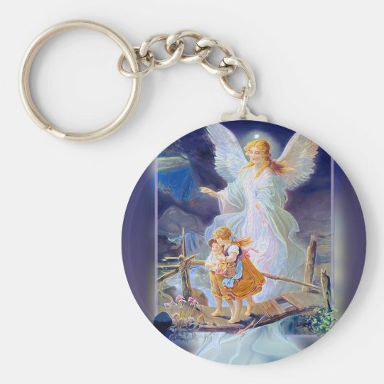 Guardian Angel, Children and Bridge Keychain | Zazzle.com