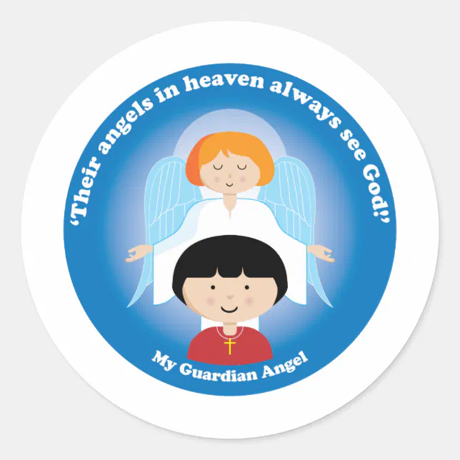 Guardian Angel Classic Round Sticker | Zazzle