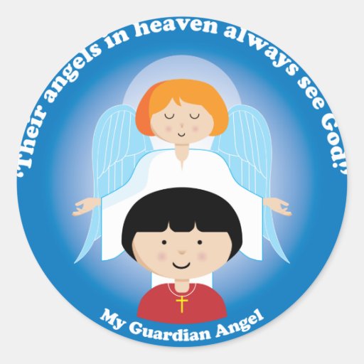 Guardian Angel Classic Round Sticker | Zazzle