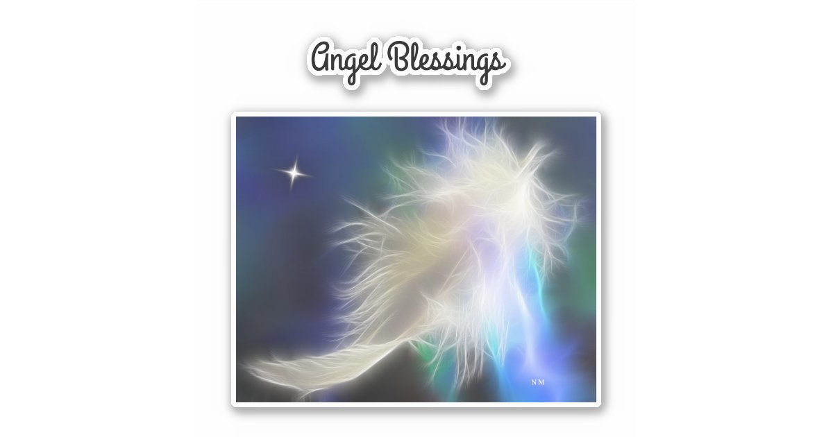 Guardian Angel Feather Vinyl Sticker | Zazzle