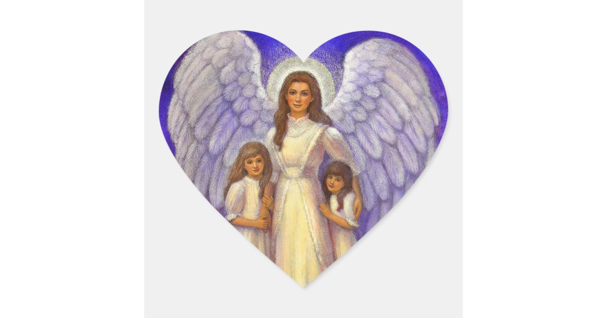 Guardian Angel Heart Sticker | Zazzle