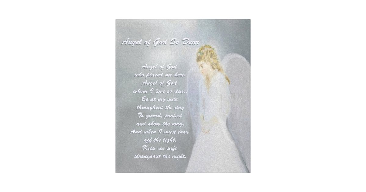 Guardian Angel Poem Canvas Print | Zazzle