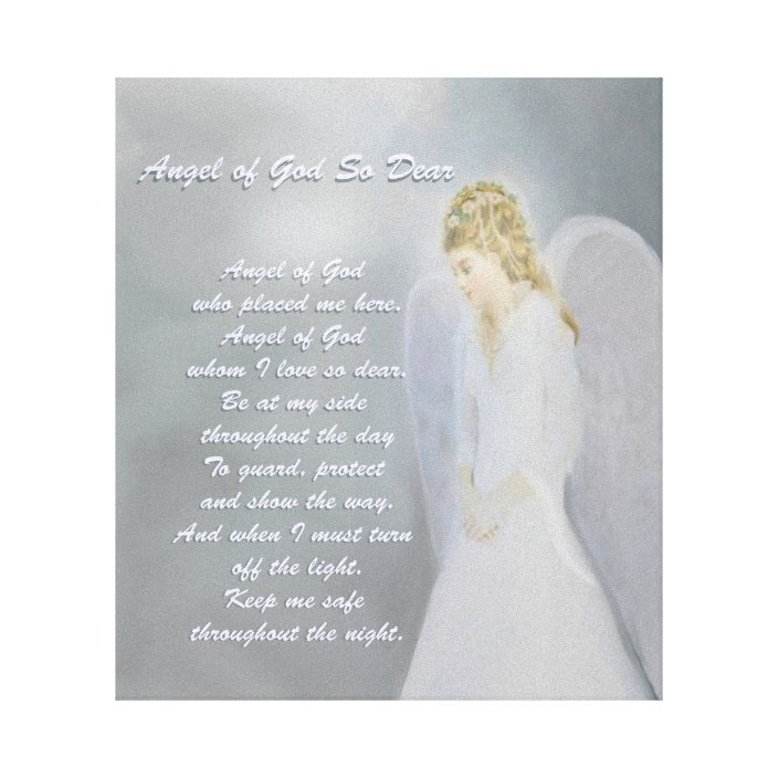 Guardian Angel Poem Canvas Print | Zazzle.com
