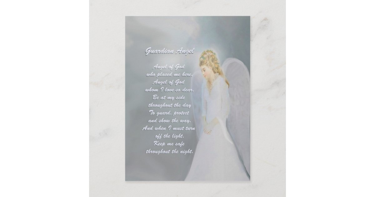 Guardian Angel Poem Postcard | Zazzle