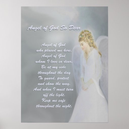 Guardian Angel Prayer Poster | Zazzle