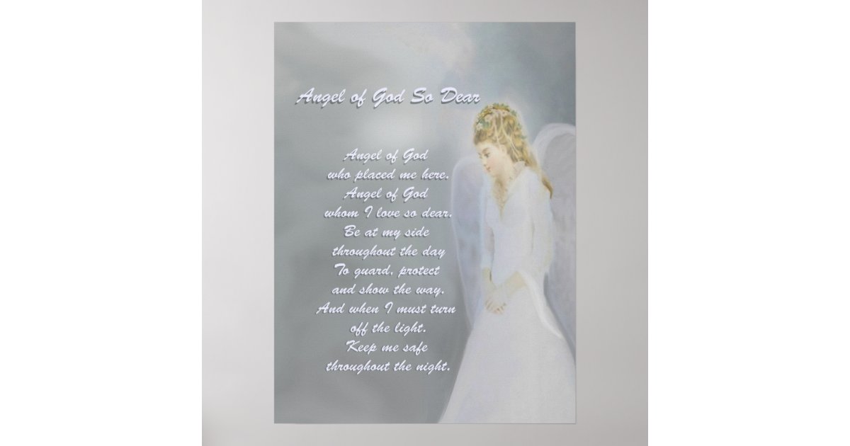 Guardian Angel Prayer Poster | Zazzle