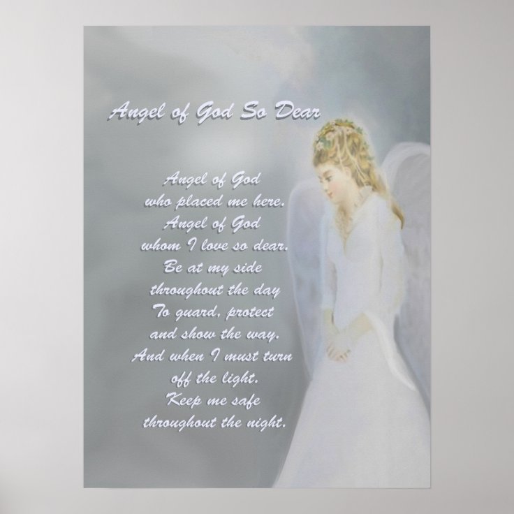 Guardian Angel Prayer Poster | Zazzle