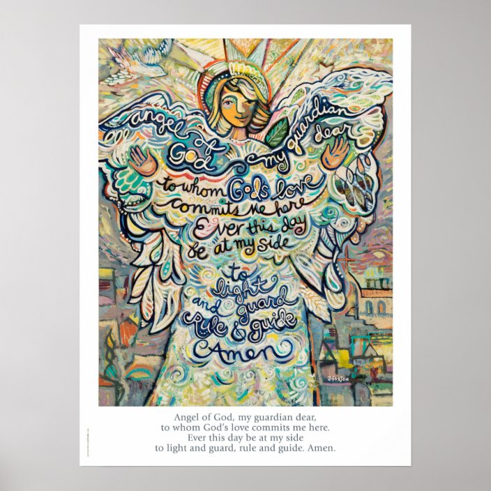 Guardian Angel Prayer Poster | Zazzle.com