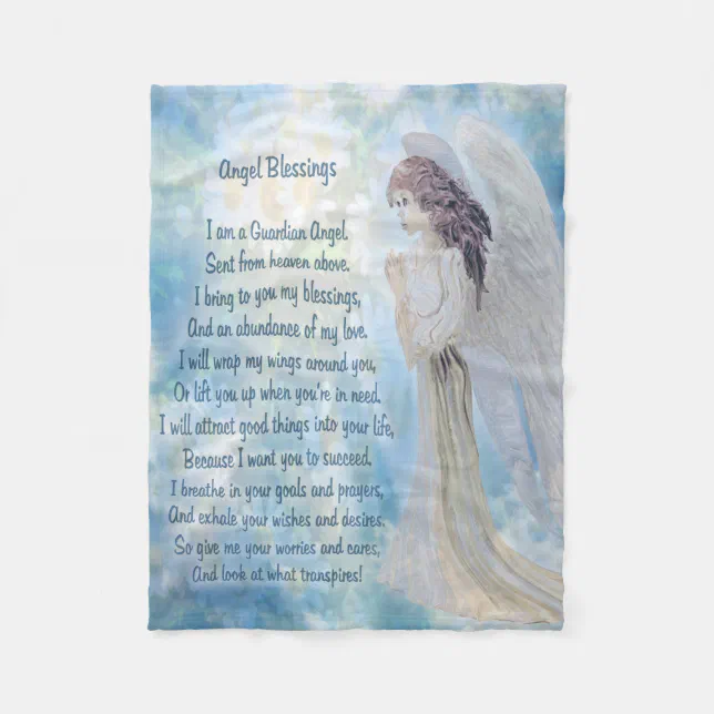 Guardian Angel with Poem Fleece Blanket | Zazzle