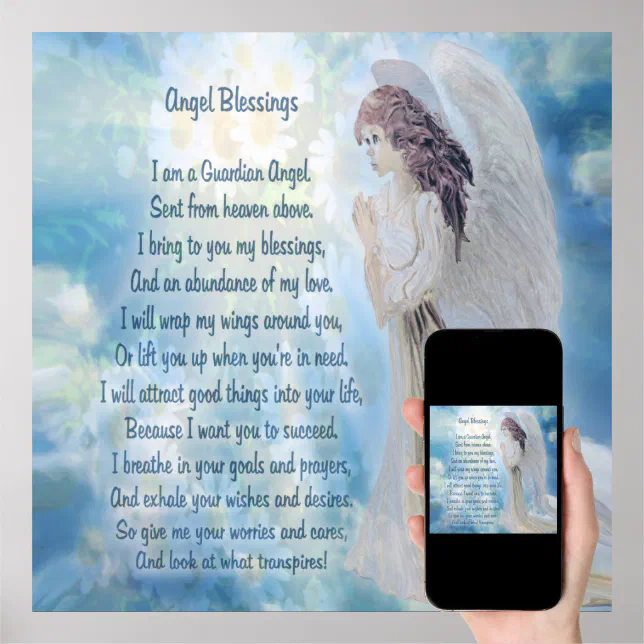 Guardian Angel with Poem Poster | Zazzle