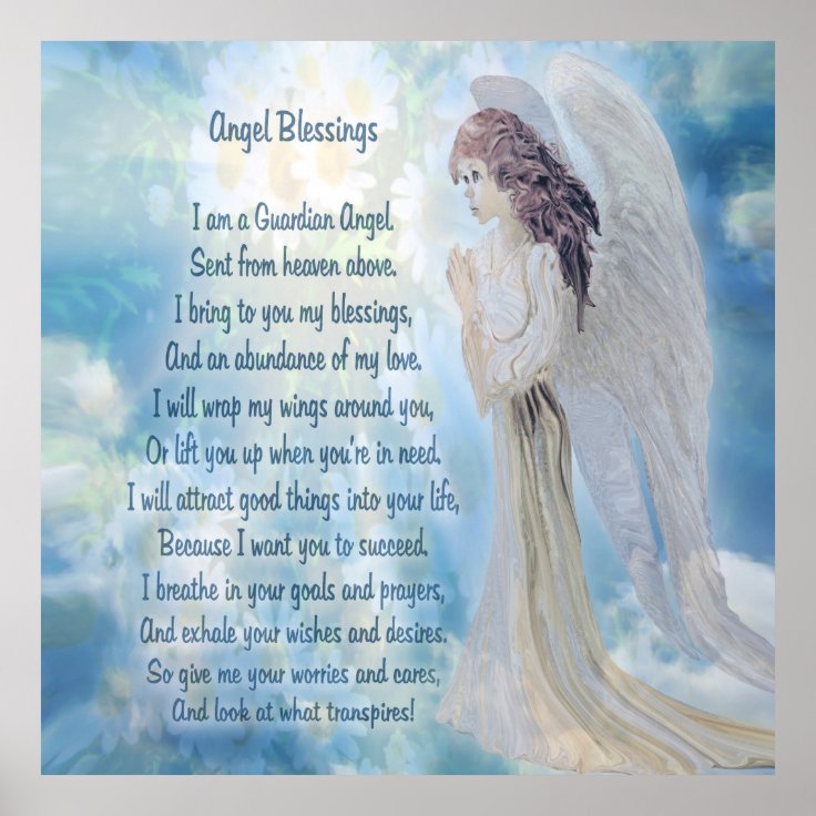 Guardian Angel with Poem Poster | Zazzle